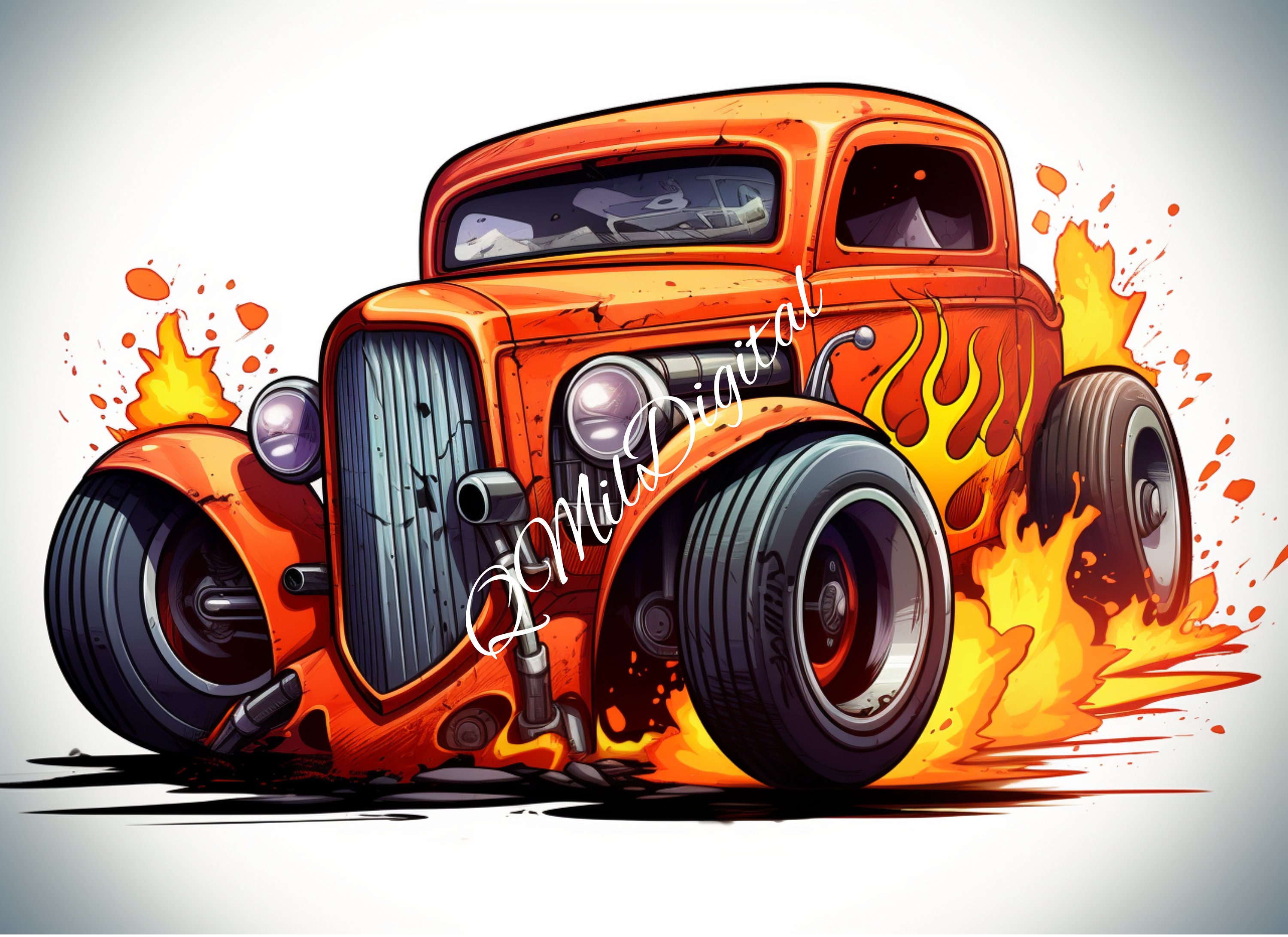 Cartoon Hot Rod. Downloadable Image. Any Use Personal or Commercial PLR ...