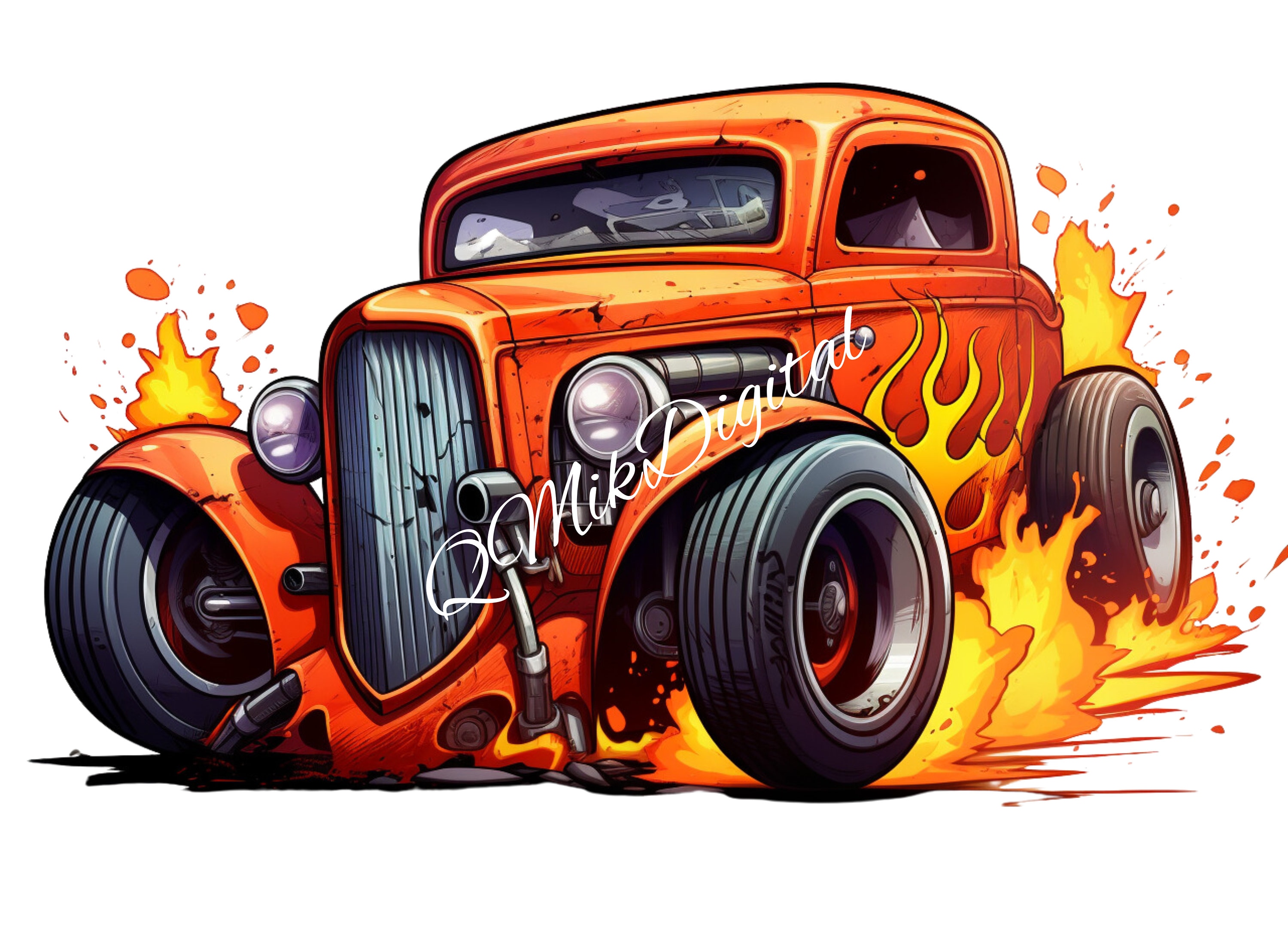 Cartoon Hot Rod. Downloadable Image. Any Use Personal or Commercial PLR ...