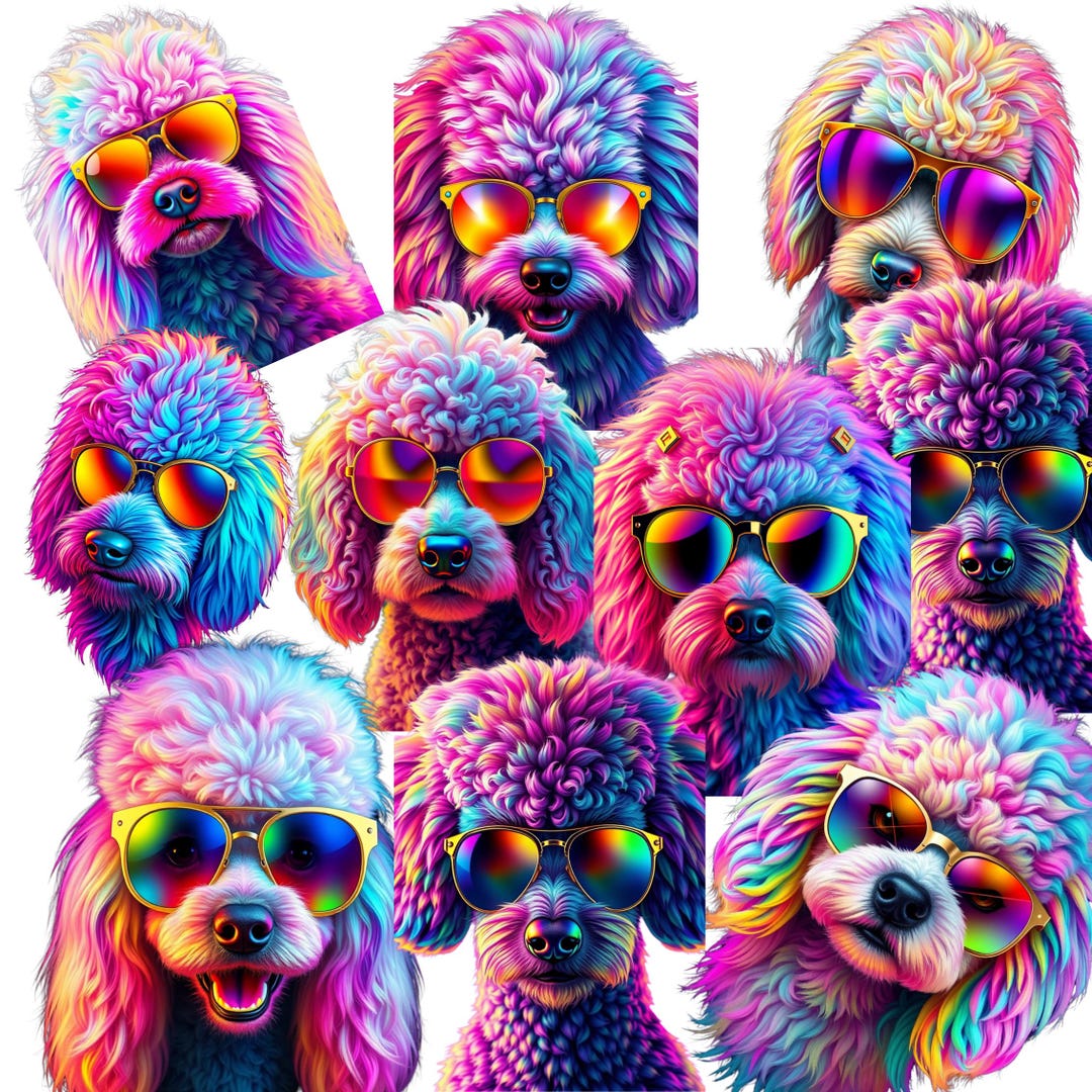 Psychedelische Pudel PNG Clipart: Herunterladbare Hund Bilder (300 ...