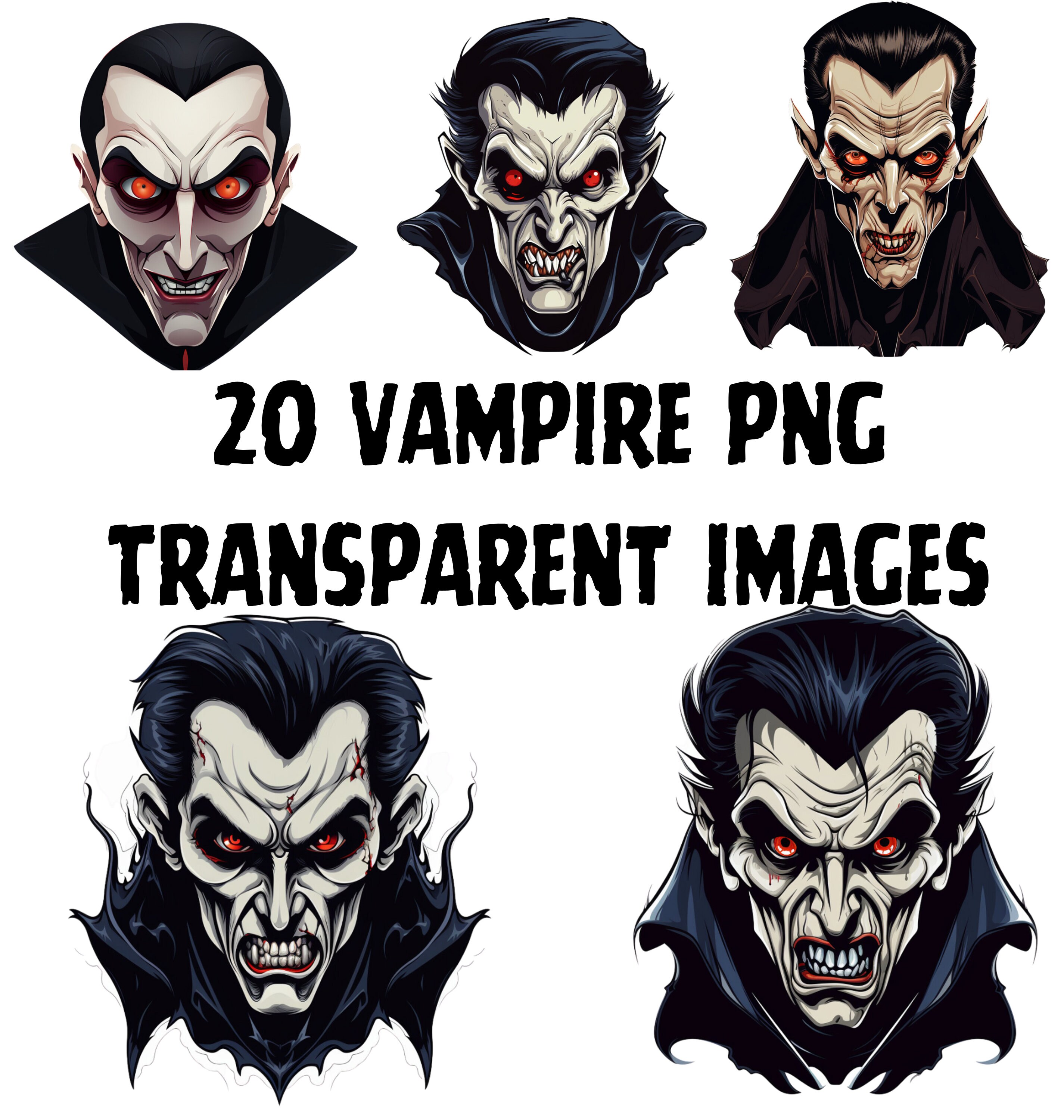 20 Vampire Downloadable Images. Personal or Commercial PLR. PNG ...