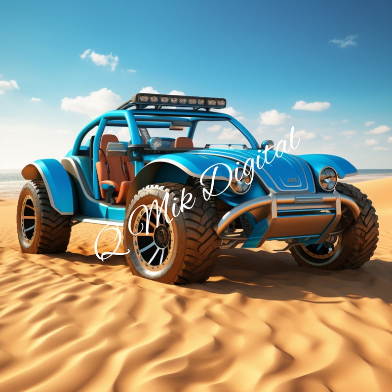 Beach Dune Buggy. Digital Download. Colour Background. PNG & SVG ...