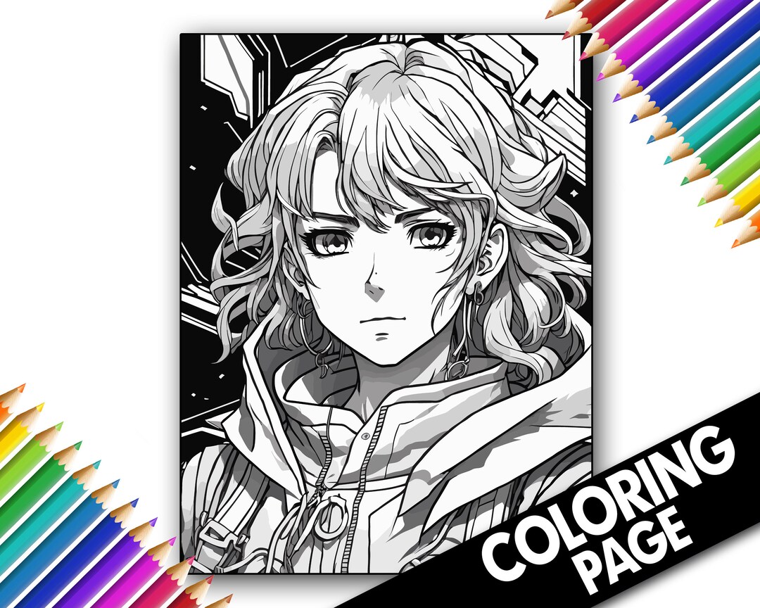 Insane Anime Character Coloring Page for Adults Instant - Etsy Canada