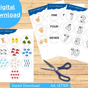Number Matching, Number Printable, Counting Activity, Learning Numbers ...