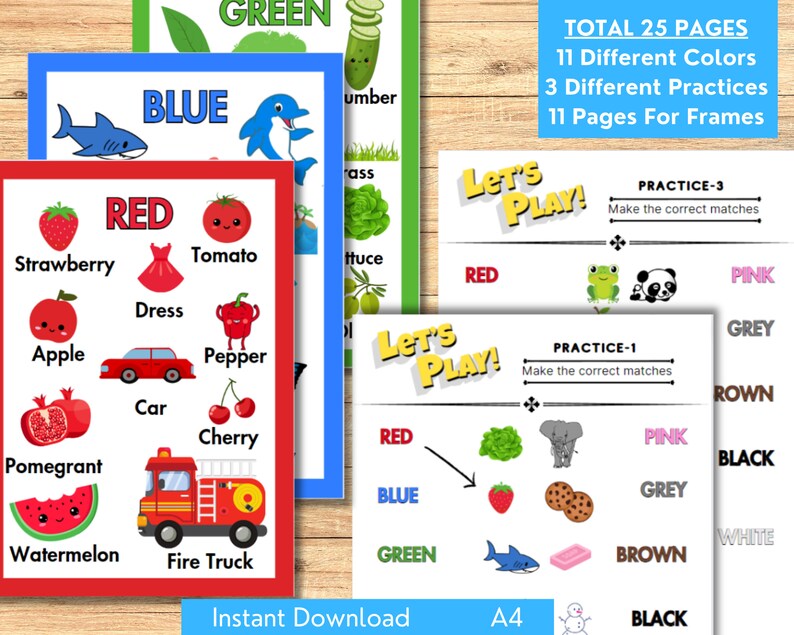 Color Matching Game, Color Activity, Learning Colors, Toddler Activity ...