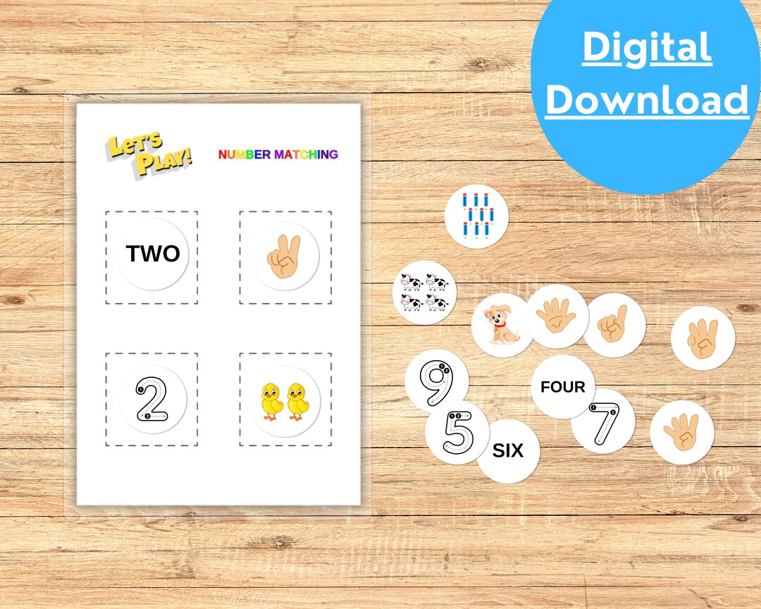 Number Matching, Number Printable, Counting Activity, Learning Numbers ...