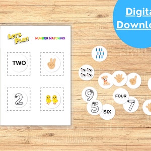 Number Matching, Number Printable, Counting Activity, Learning Numbers ...
