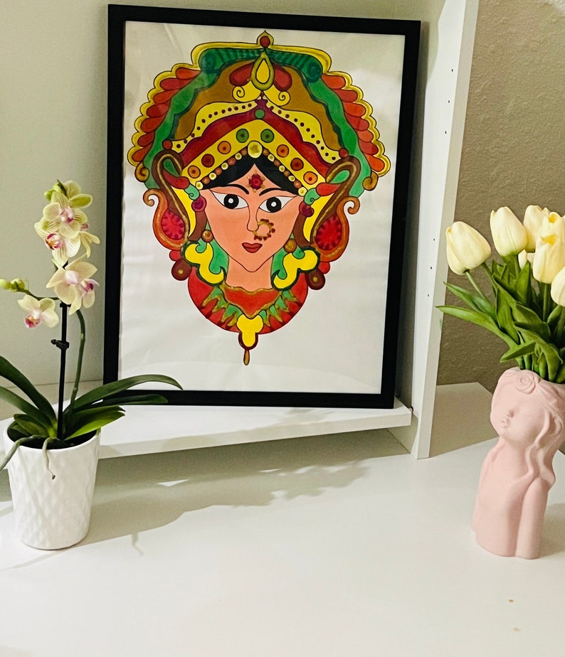 Durga Puja Decor Printable Hand-made Art Gifts for Mom Hindu Goddess ...