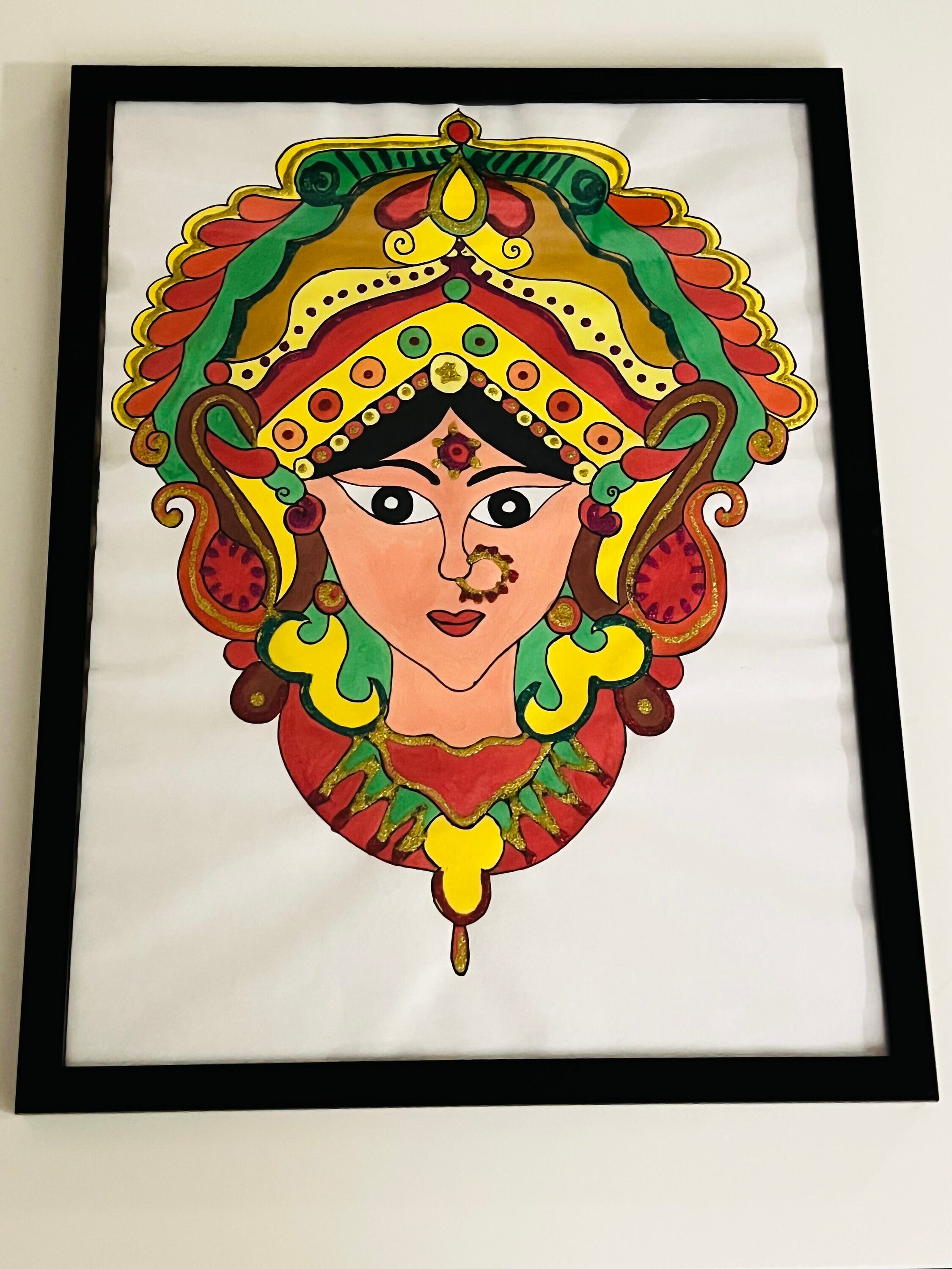 Durga Puja Decor Printable Hand-made Art Gifts for Mom Hindu Goddess ...