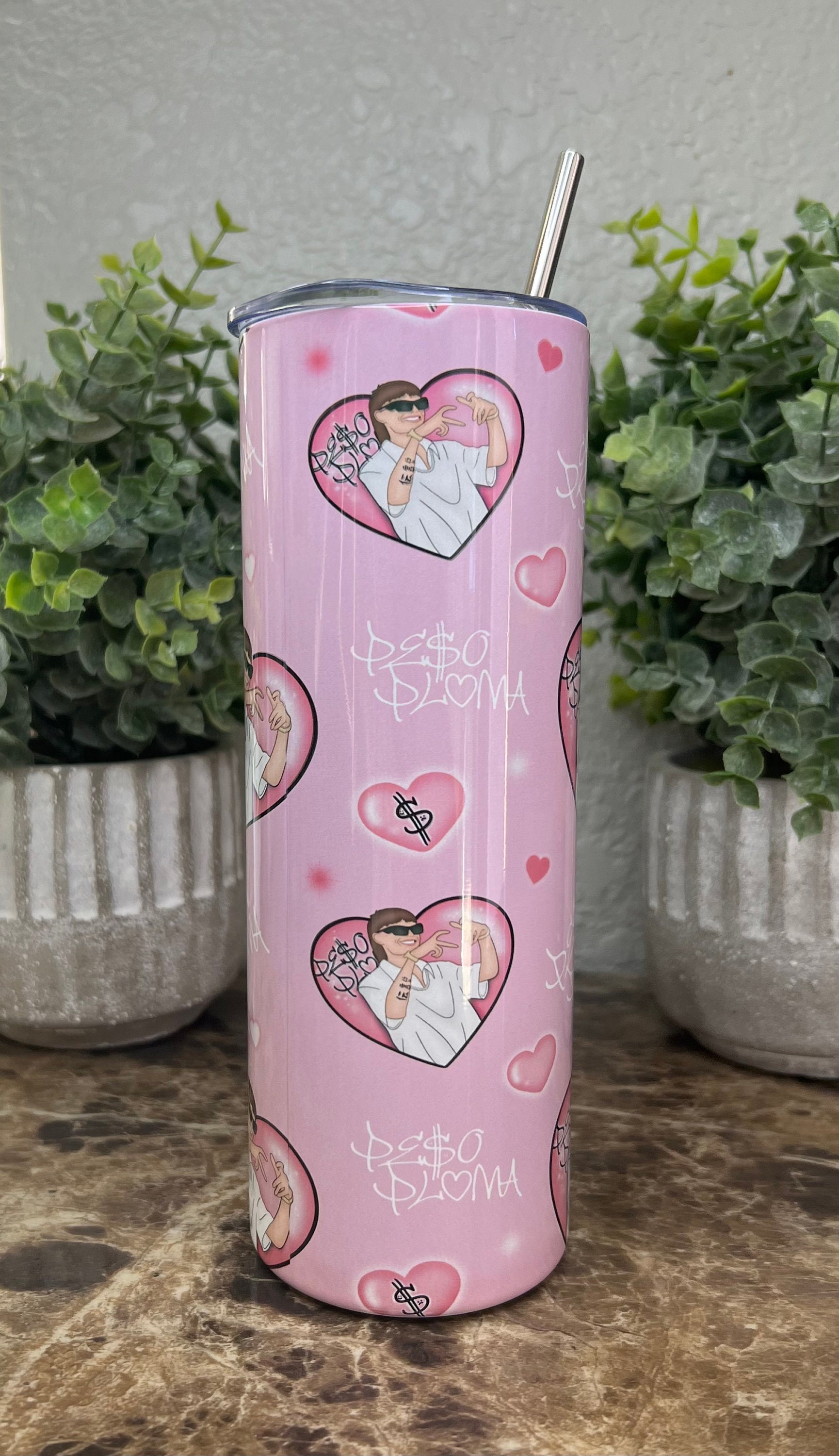 Pink Peso Pluma 20 Oz Custom Tumbler La Doble P Old School - Etsy