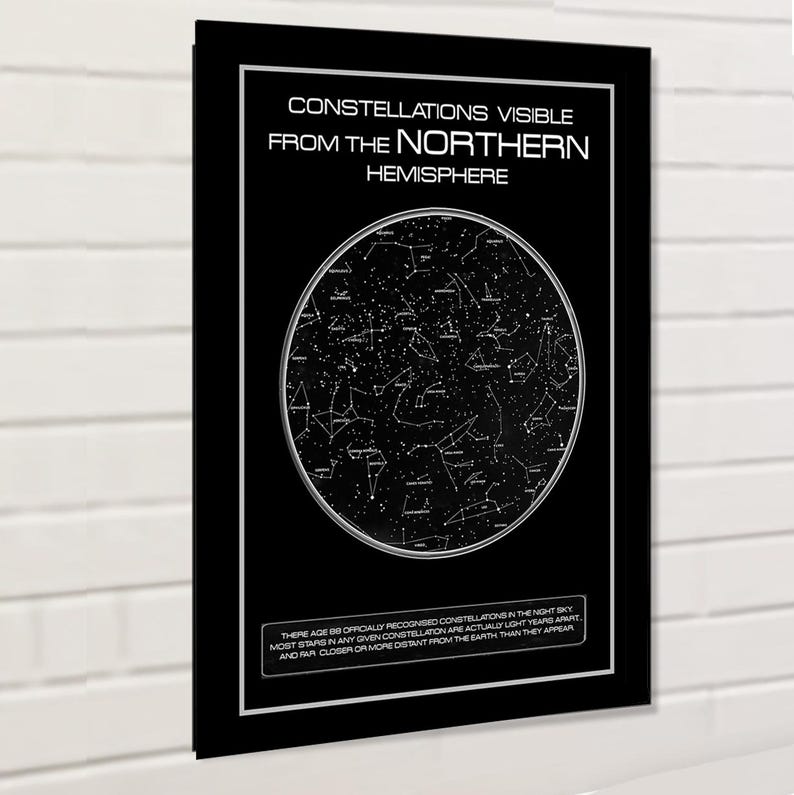 Quality Dual Framed Night Sky Constellation Maps, Fixed or Personalised ...