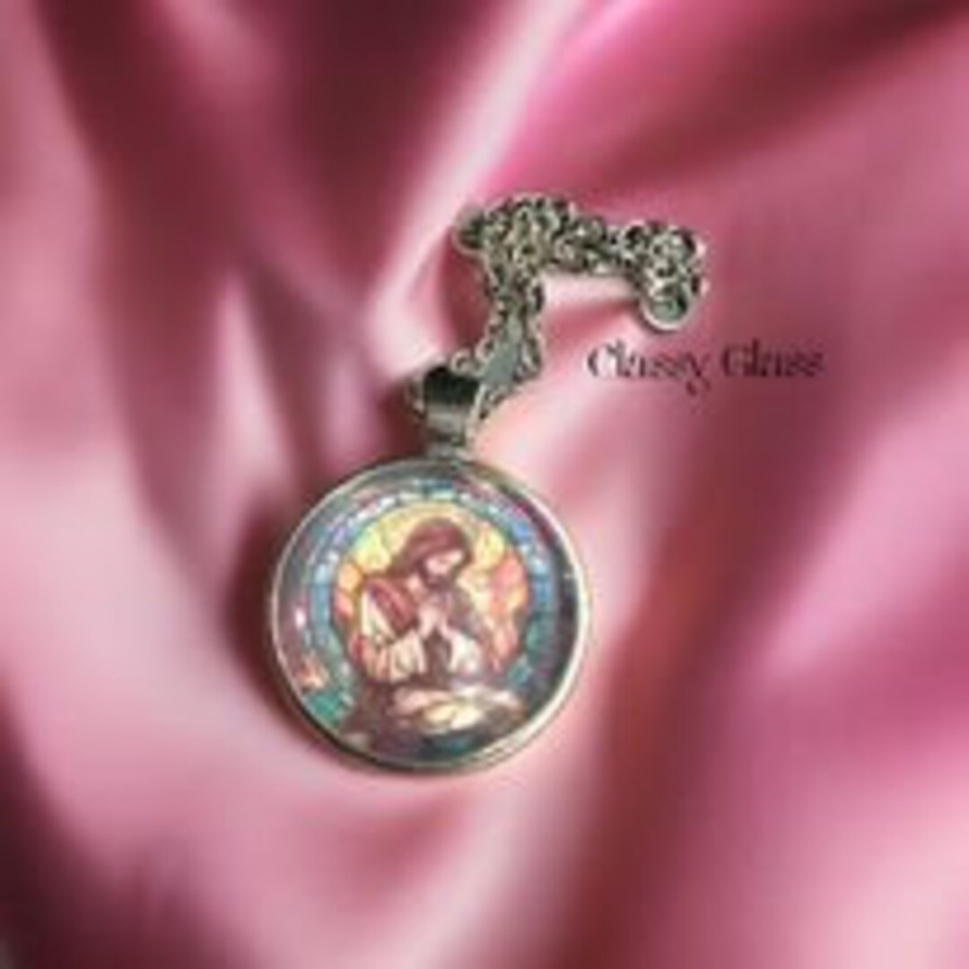 Jesus Christ Praying Pendant Silver Chain Pendant Gift With Free Velvet ...
