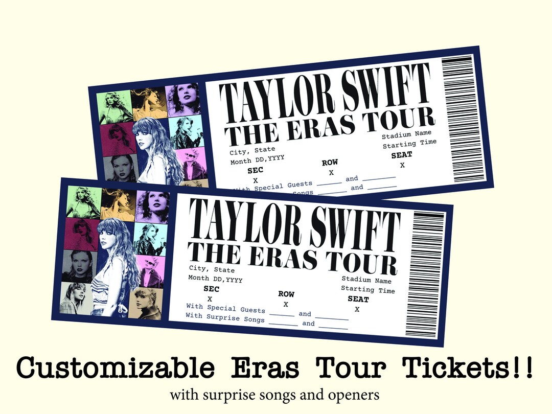 Customizable Eras Tour Souvenir Ticket - Etsy