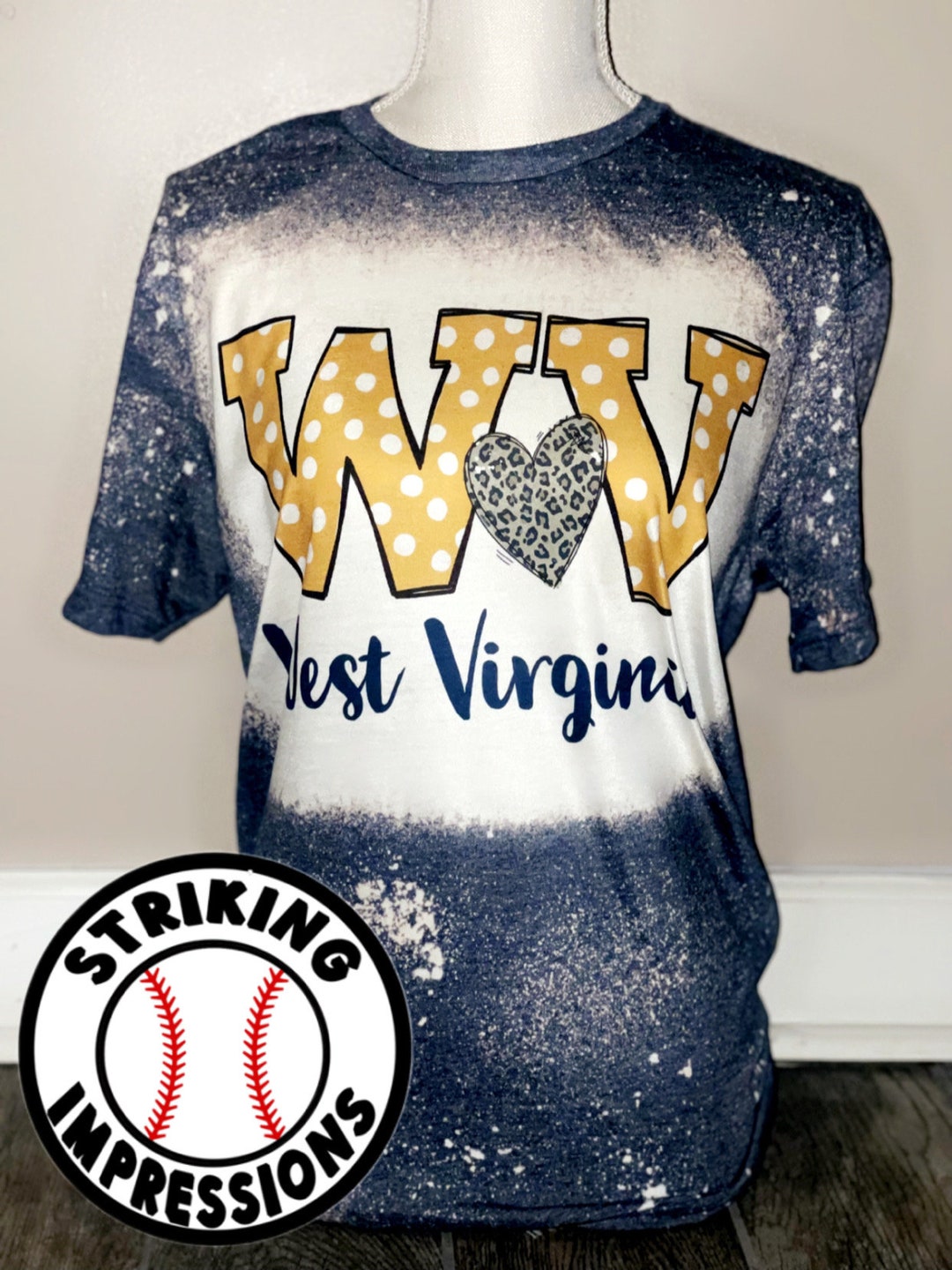 West Virginia Bleached Tshirt/ Wv Shirt/ Gift for Her West Virginia ...
