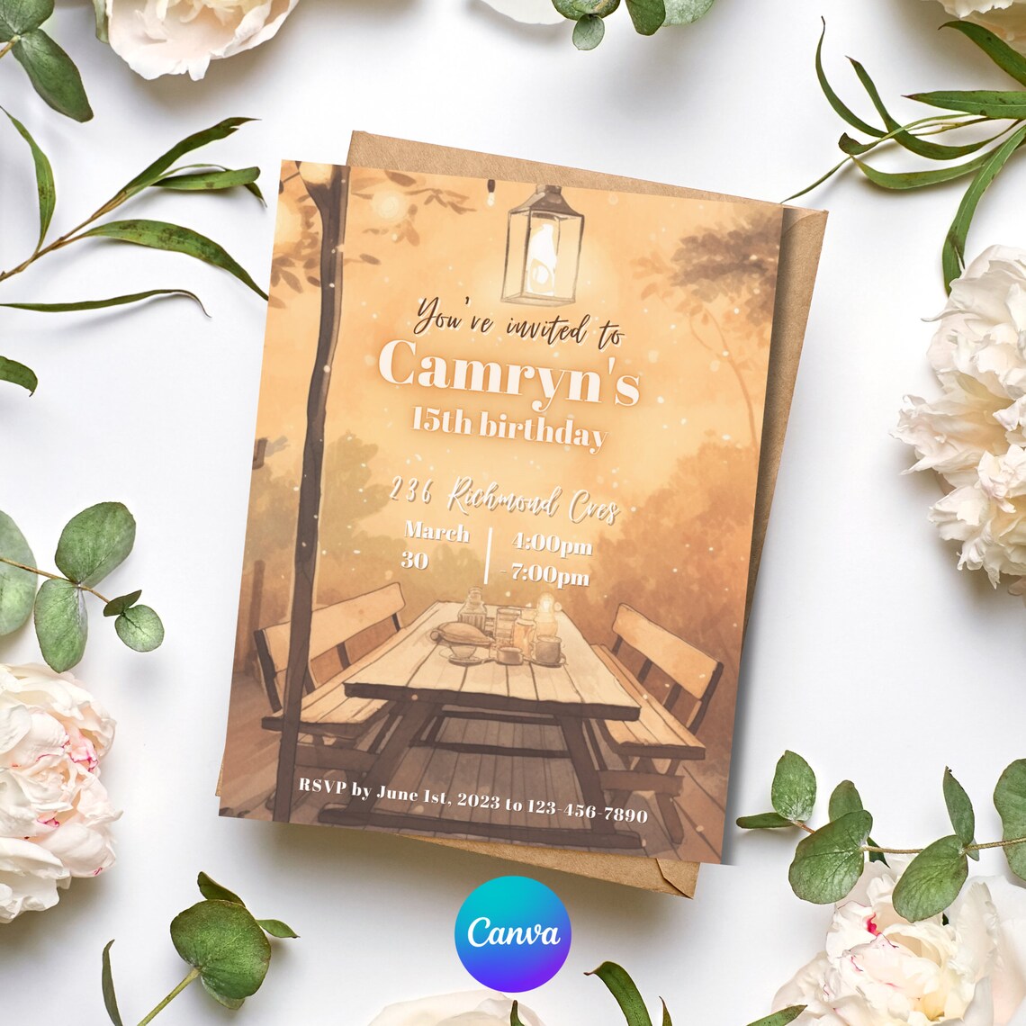 Garden Party Invitation Template, Backyard Party Invitation, Backyard ...