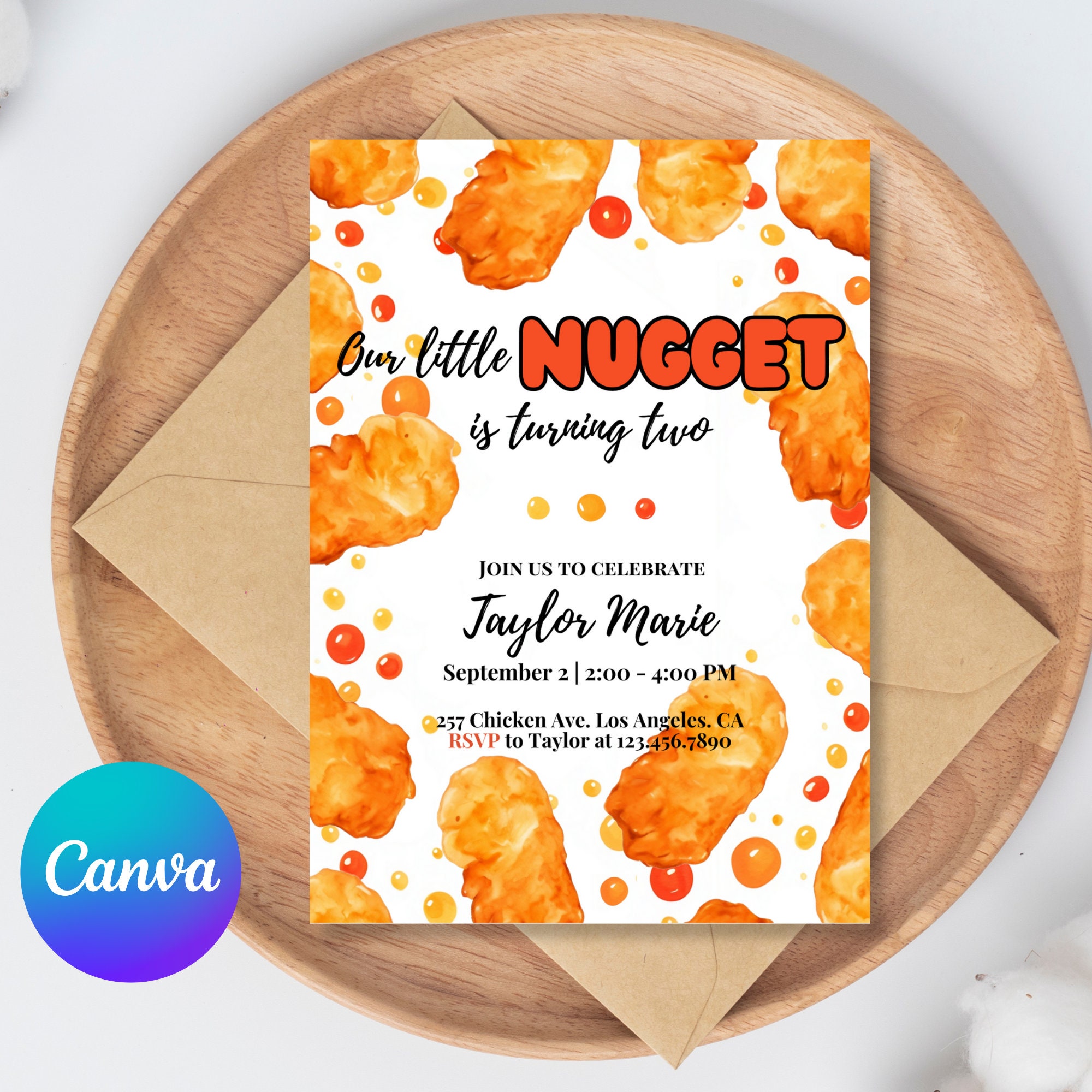 Chicken Nugget Invitation, Chicken Nugget Birthday, Chicken Nugget ...