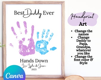 Father's Day Handprint Art Father's Day Craft DIY Father's Day Dinosaur ...