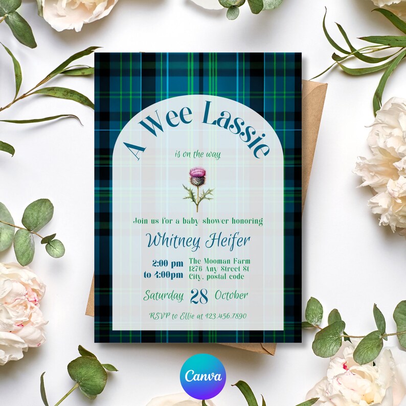Scottish Baby Shower Invitation, Scotland Theme Baby Shower Invitation ...