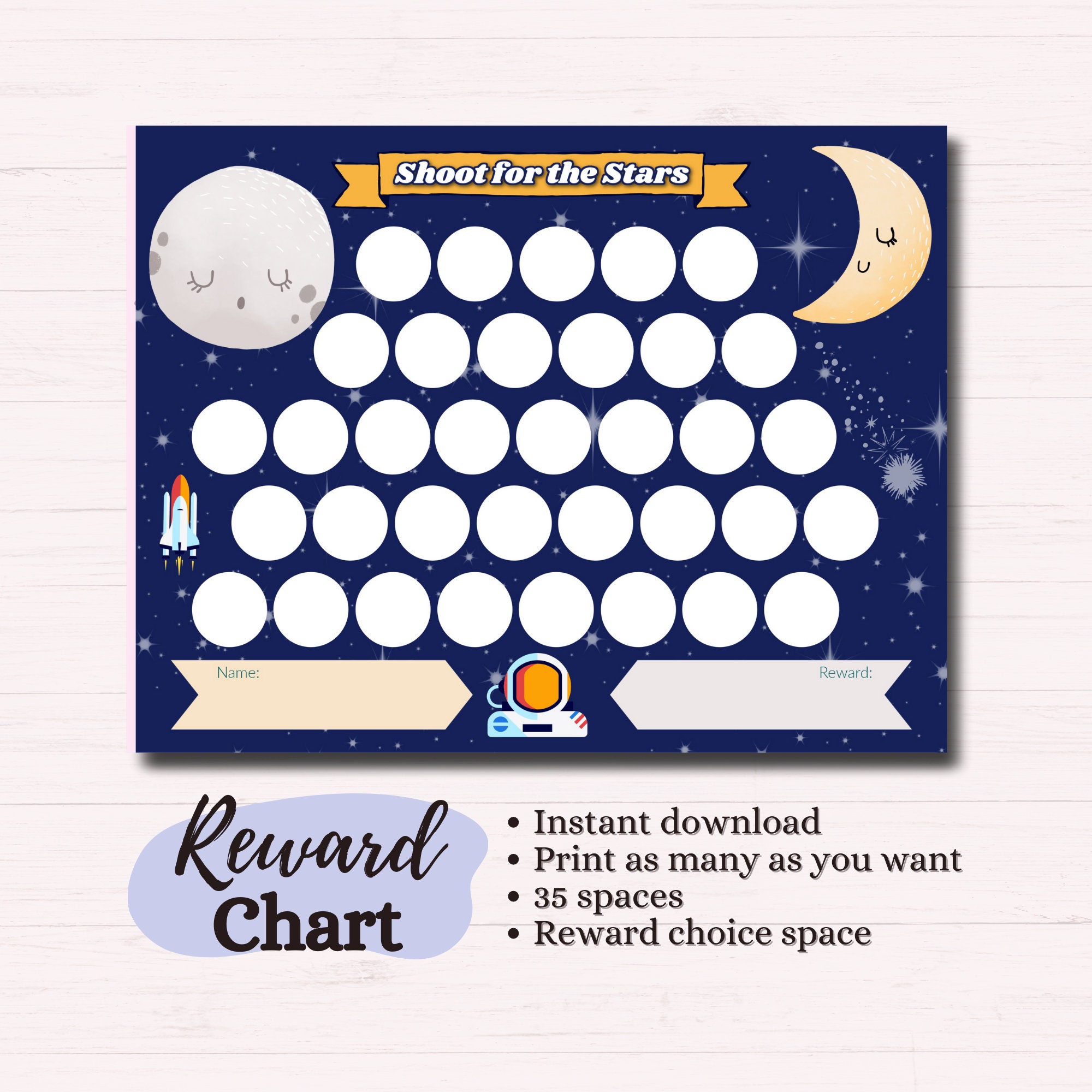 Kids Reward Chart Rewards Chart Children Tracking Chart Printable Potty ...