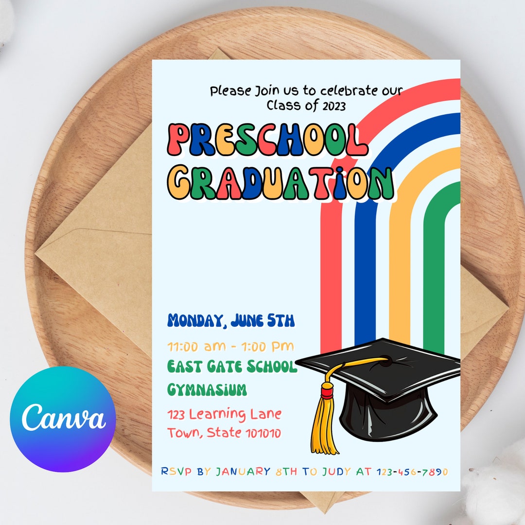 Invitación de graduación de preescolar, graduación de clase de ...