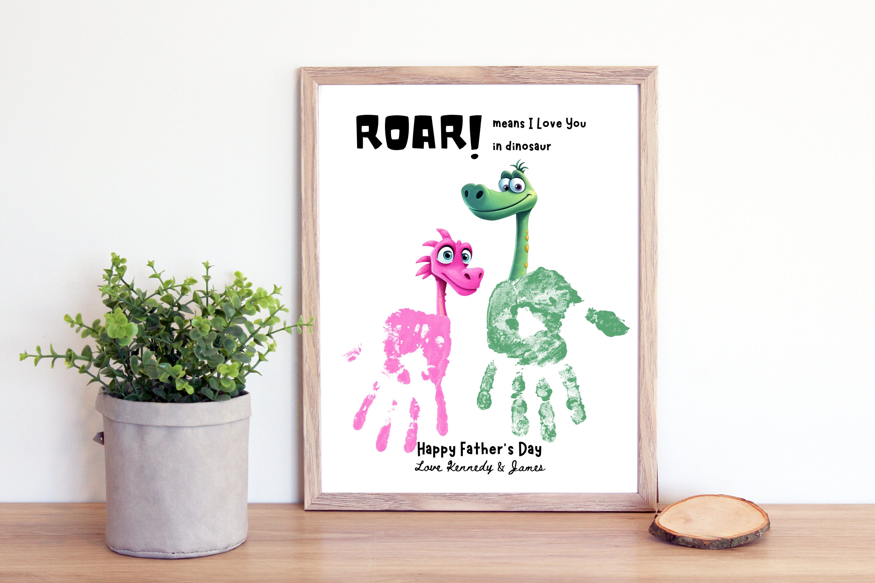 Father's Day Handprint Art Father's Day Craft DIY Father's Day Dinosaur ...
