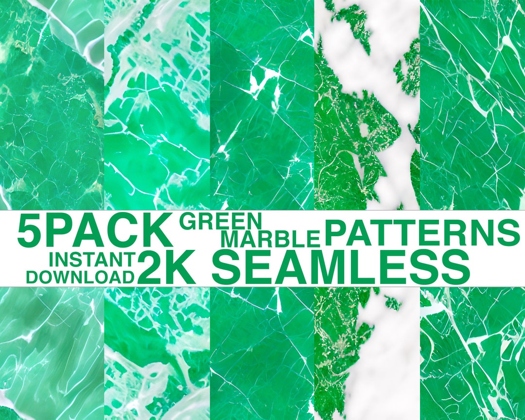 5 PACK - Green Marble Patterns - 2K Seamless | Marble Digital Paper ...