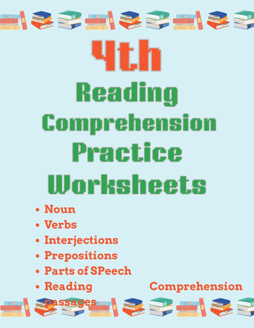 4th Grade - English Language Arts Practice Worksheets - Etsy