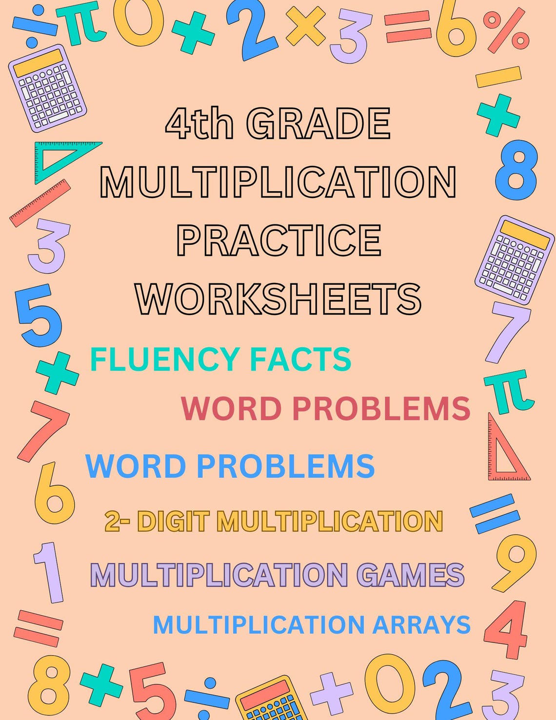 4th Grade Multiplication Worksheets- Printable - Etsy