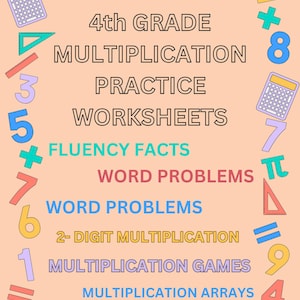 4th Grade Multiplication Worksheets- Printable - Etsy