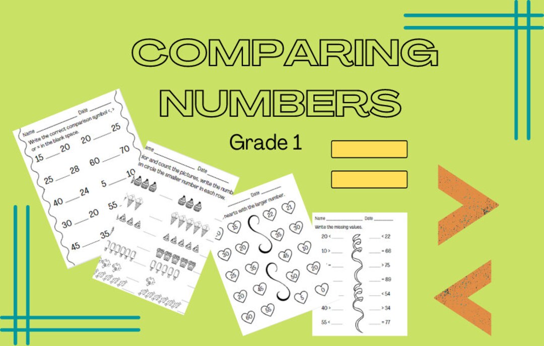 First Grade Math- Comparing Numbers- Common Core Math Standards - Etsy