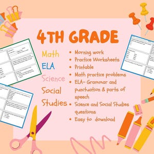 4th Grade Morning Work | Daily Warm-up Packet | Math, ELA, Science ...
