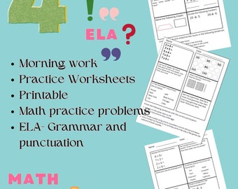 4th Grade Morning Work | Daily Warm-up Packet | Math, ELA, Science ...