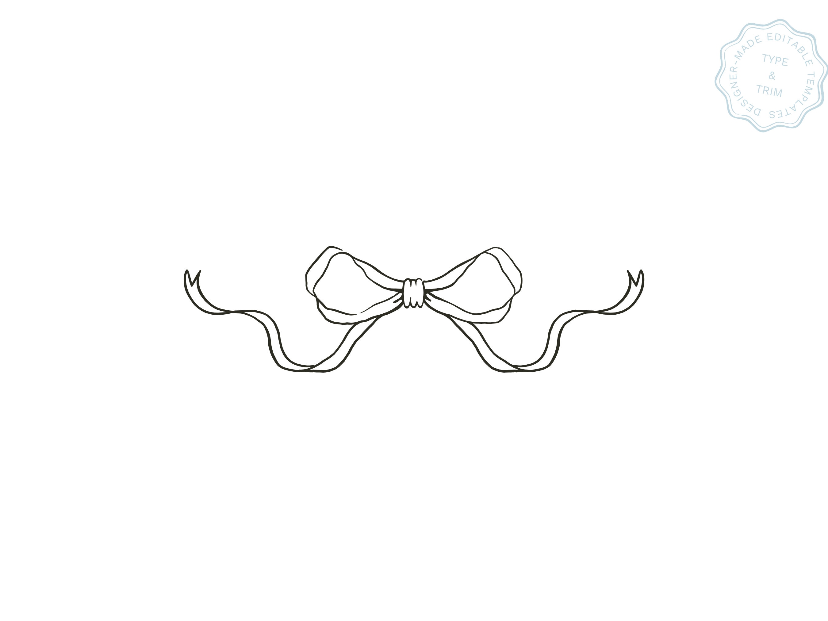 Bow Ribbon Hand Drawn Design, Wedding Invite Stationary Vector Graphic ...