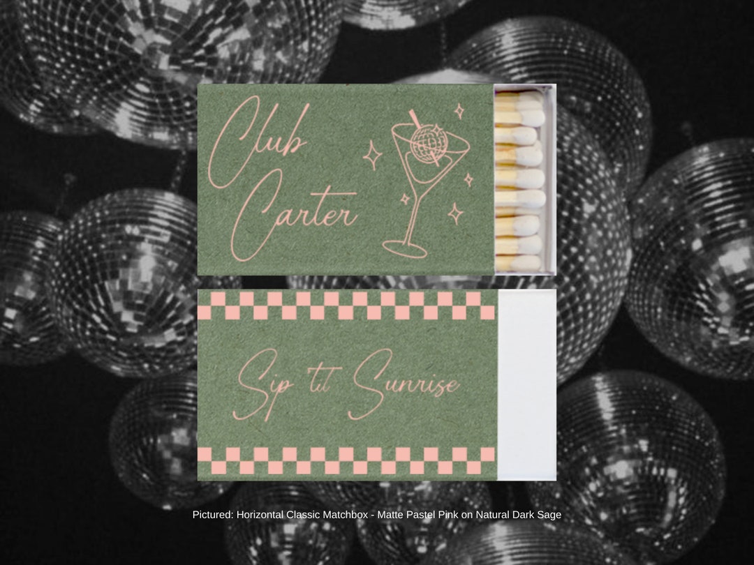 Customizable Club Disco Matchbox Template, Wedding Party Favor ...