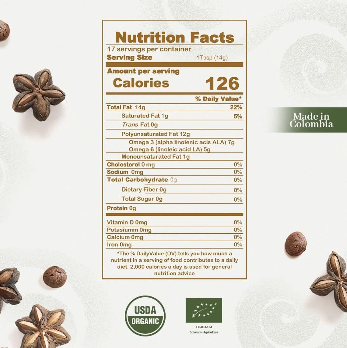 Sacha Inchi Seed Oil and Protein Bundle 8.45oz 250ml Oil 17.6oz 500g ...