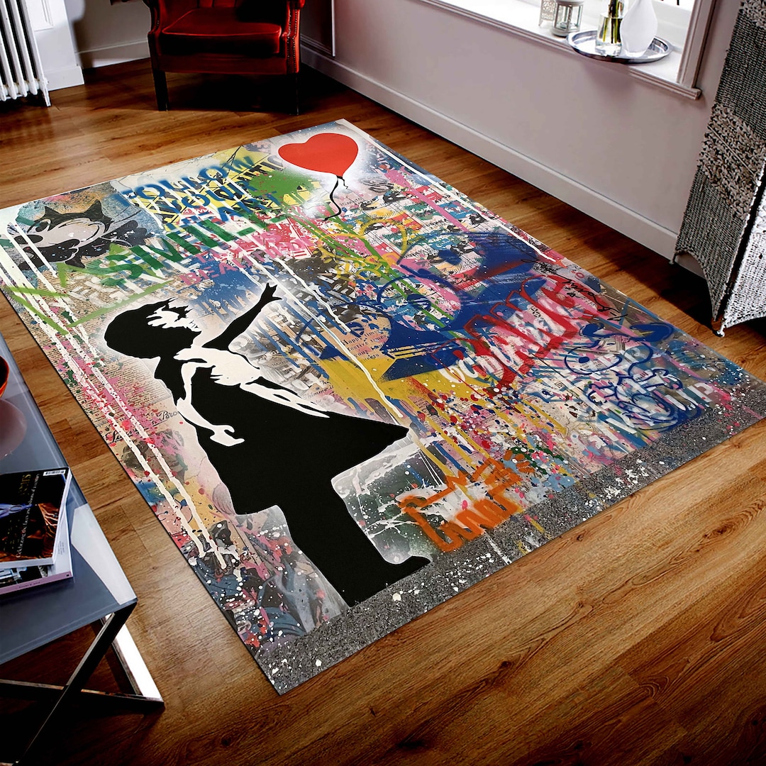 Graffiti Art Rugbanksy Rug Banksy Art Rug Wall Art Rug - Etsy