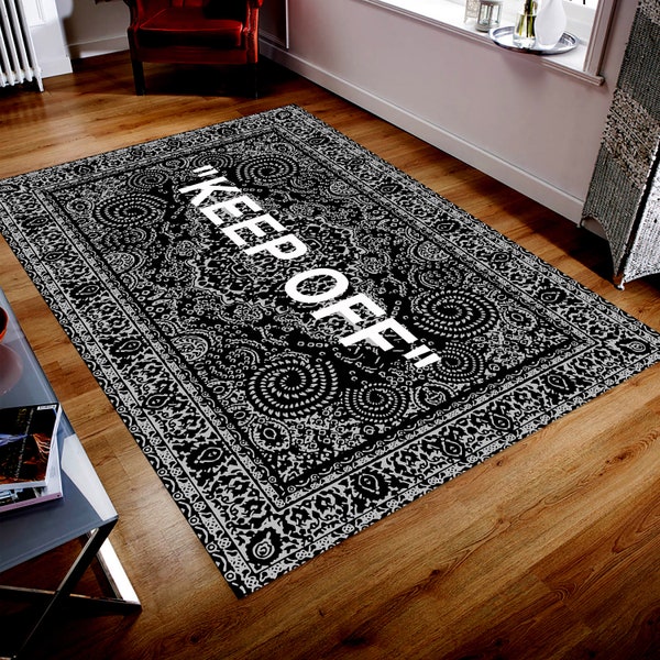 Black Font Rug - Etsy