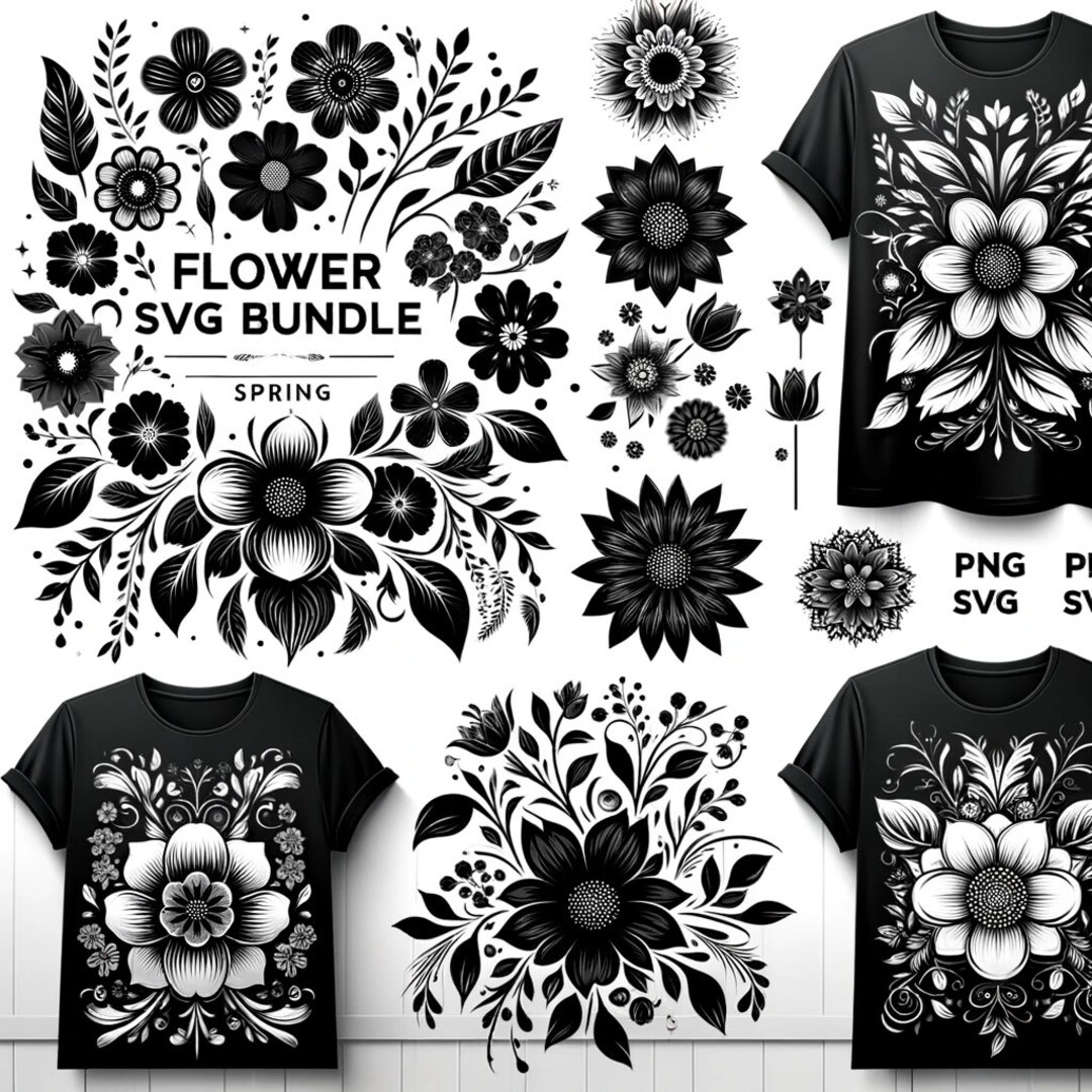 Spring Flower SVG Bundle for Cricut | Floral Designs for Shirts | Cut ...