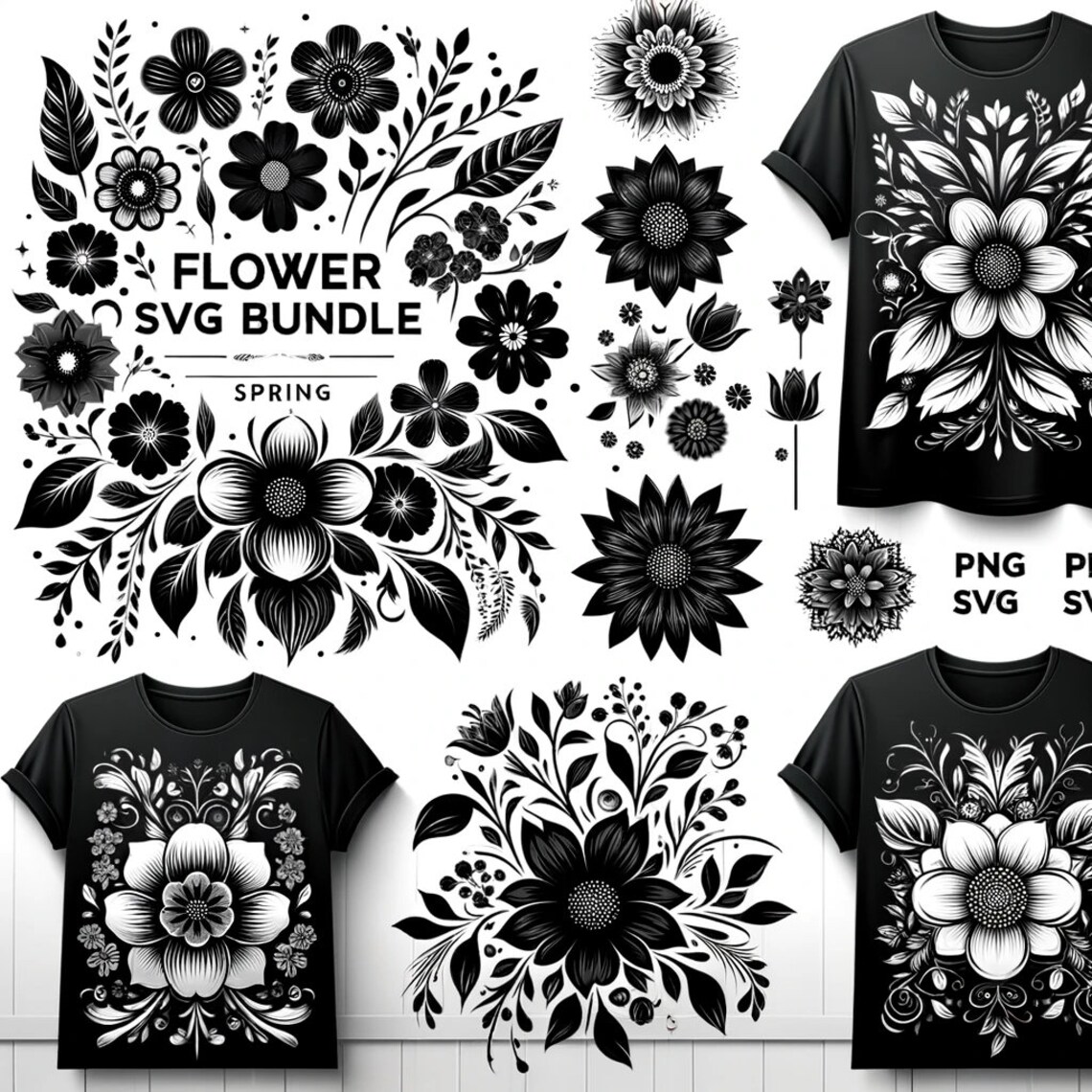 Spring Flower SVG Bundle for Cricut | Floral Designs for Shirts | Cut ...