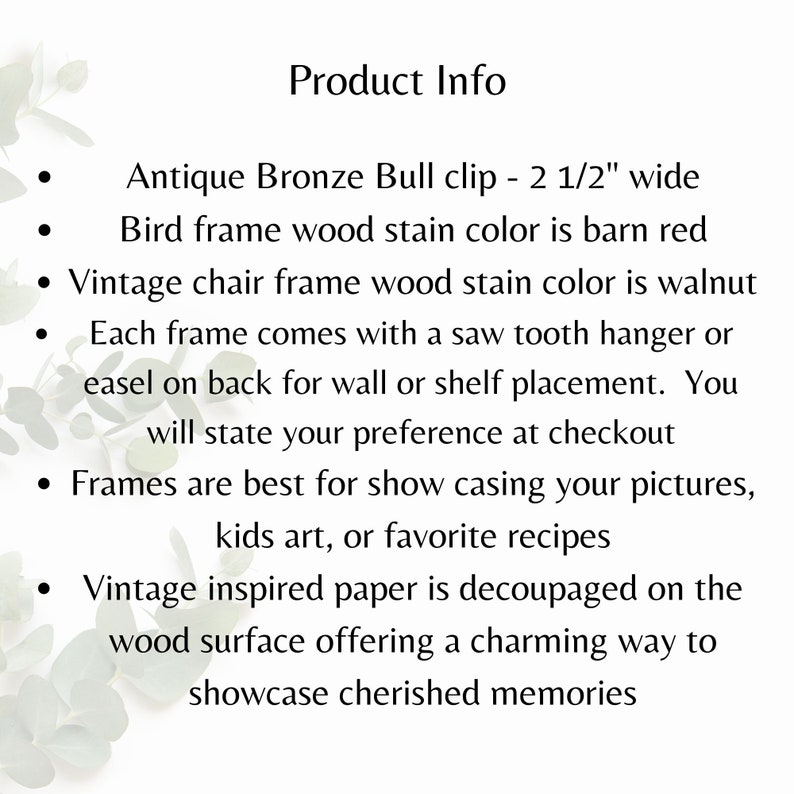 Vintage Wood Clip Picture Frame, Rustic Photo Frame, Recipe Holder ...