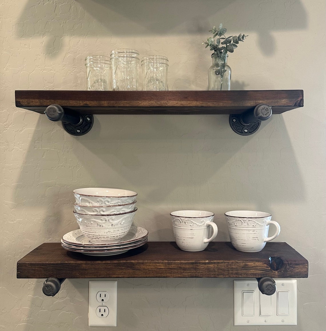 Kitchen Open Rustic Pipe Shelf Floating Farmhouse Shelf - Etsy