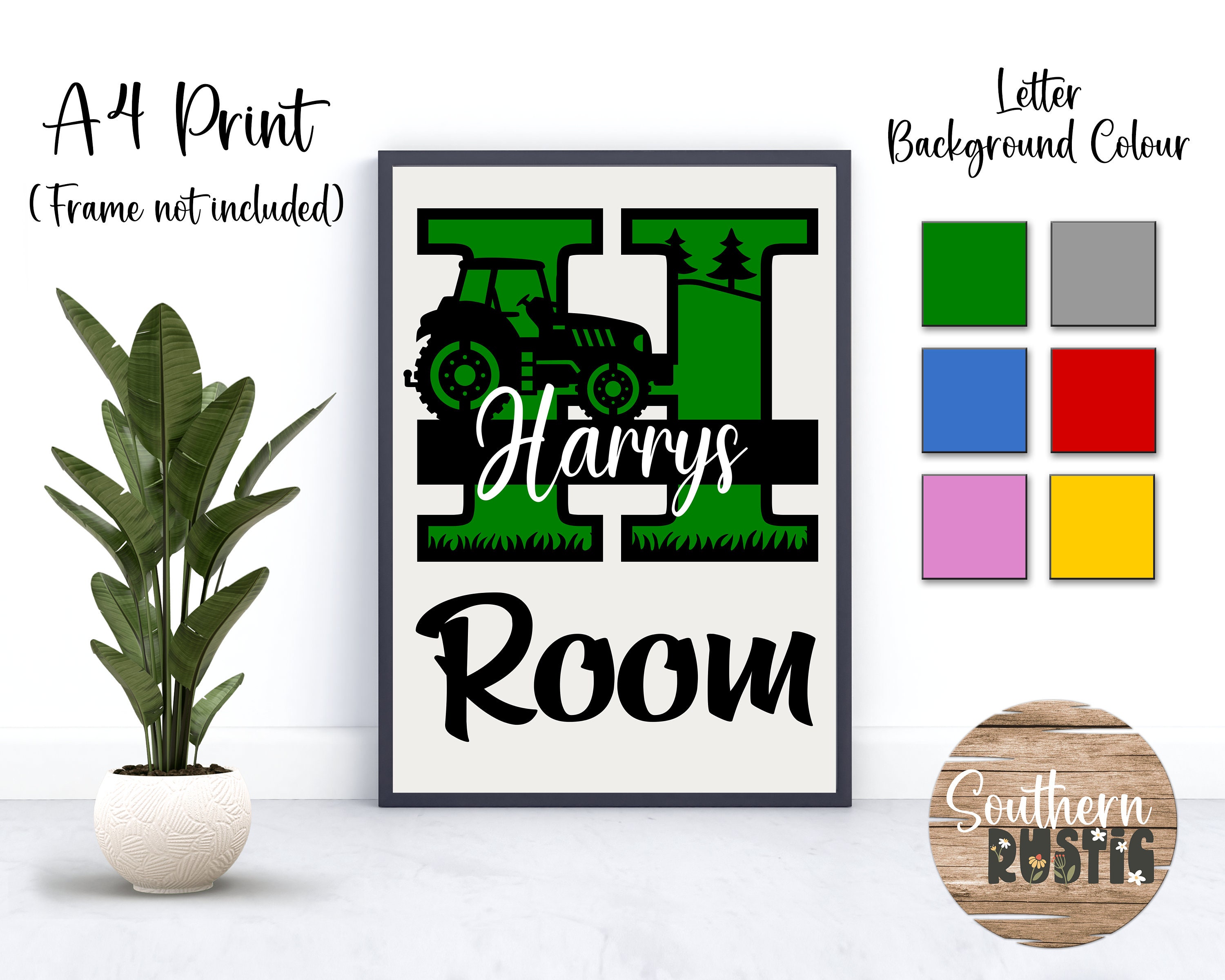 Kids Children Child Tractor Farming Farm Wall Art Print // Bedroom ...