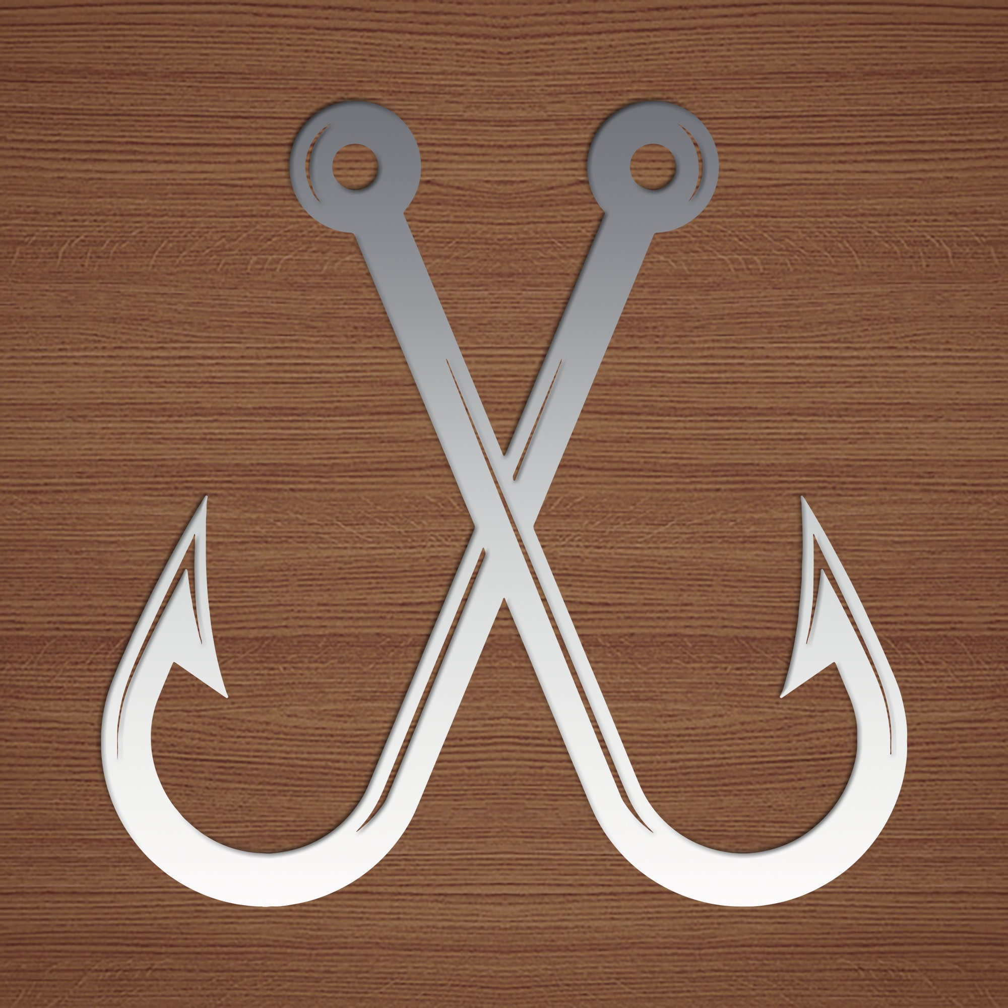 Crossed Fish Hooks Vinyl Sticker, Fish Hook Window Decal - Etsy