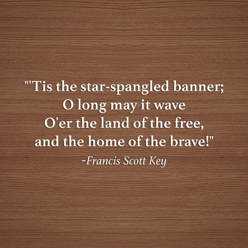 Star Spangled Banner Vinyl Sticker Quote by Francis Scott - Etsy