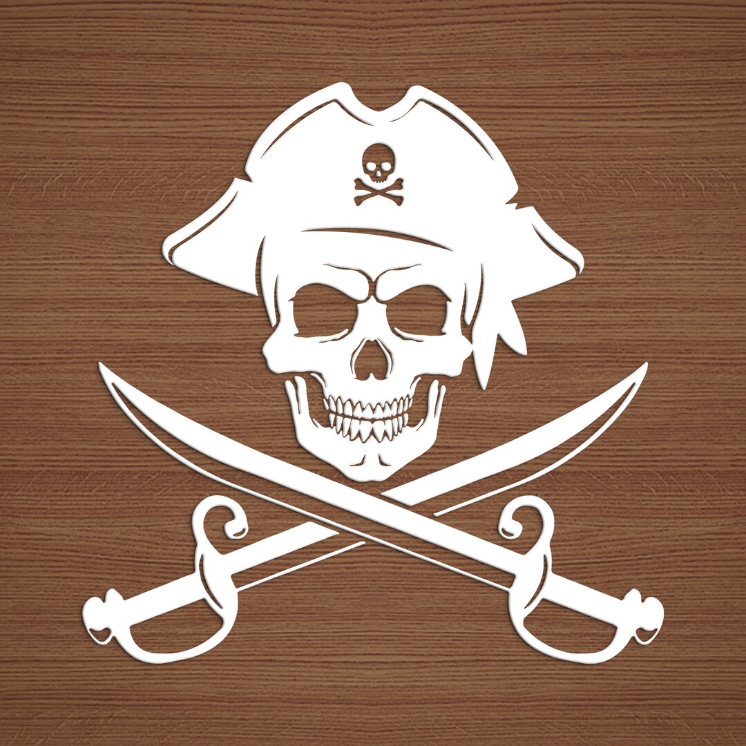 Pirate Skull Vinyl Sticker, Pirate Window Decal - Etsy
