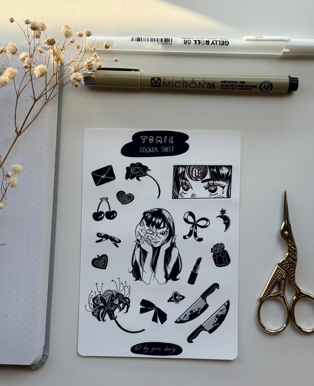 Tomie Horror Sticker Sheet: Matte Vinyl Kiss-cut Stickers - Etsy