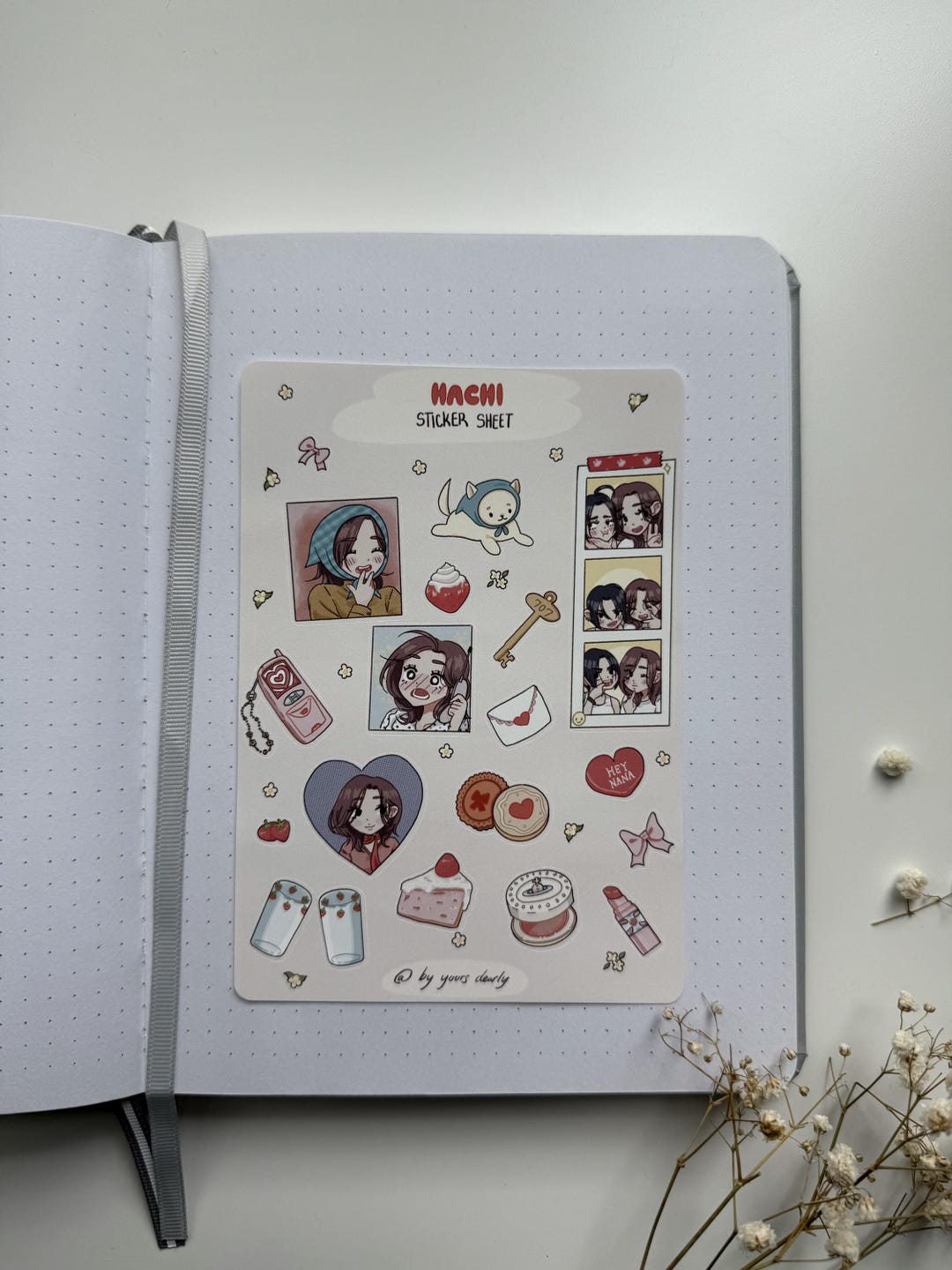 Hachi Nana Sticker Sheet - Kiss Cut Sticker Sheet - Cute Planner and ...