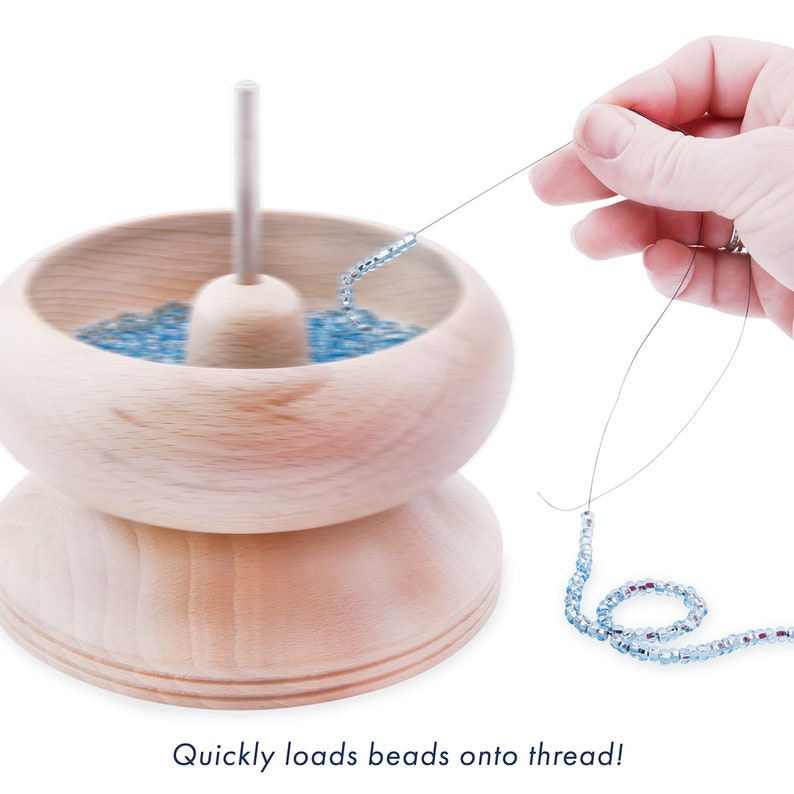 Beadalon Spin N Bead Jewelry Making Tool Wood Bead Bowl Includes a ...