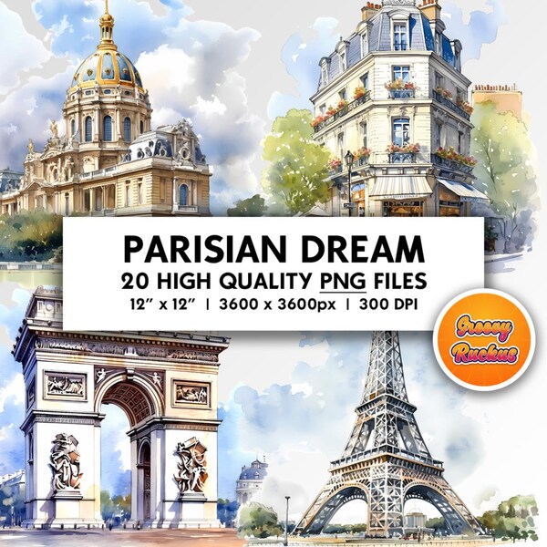 Paris Clip Art Set - Etsy