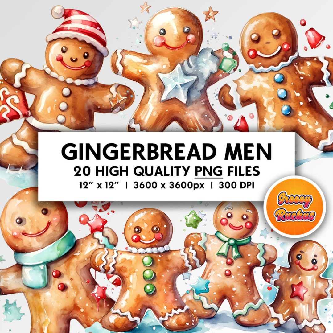 Gingerbread Men Clip Art Set Digital Art Scrapbooking Clipart - Etsy