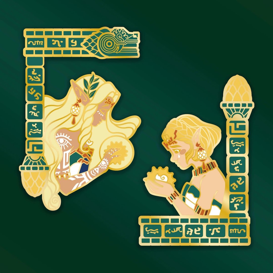 Pre Order Totk Zelda And Sonia Fanart Corner Pin Set Etsy